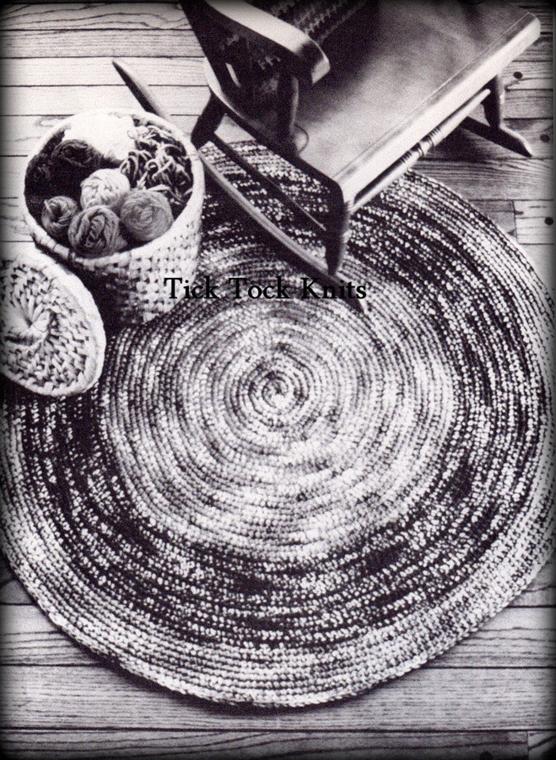 No.515 Rug Crochet Pattern PDF Vintage Round-and-round Rug 1970's Retro ...