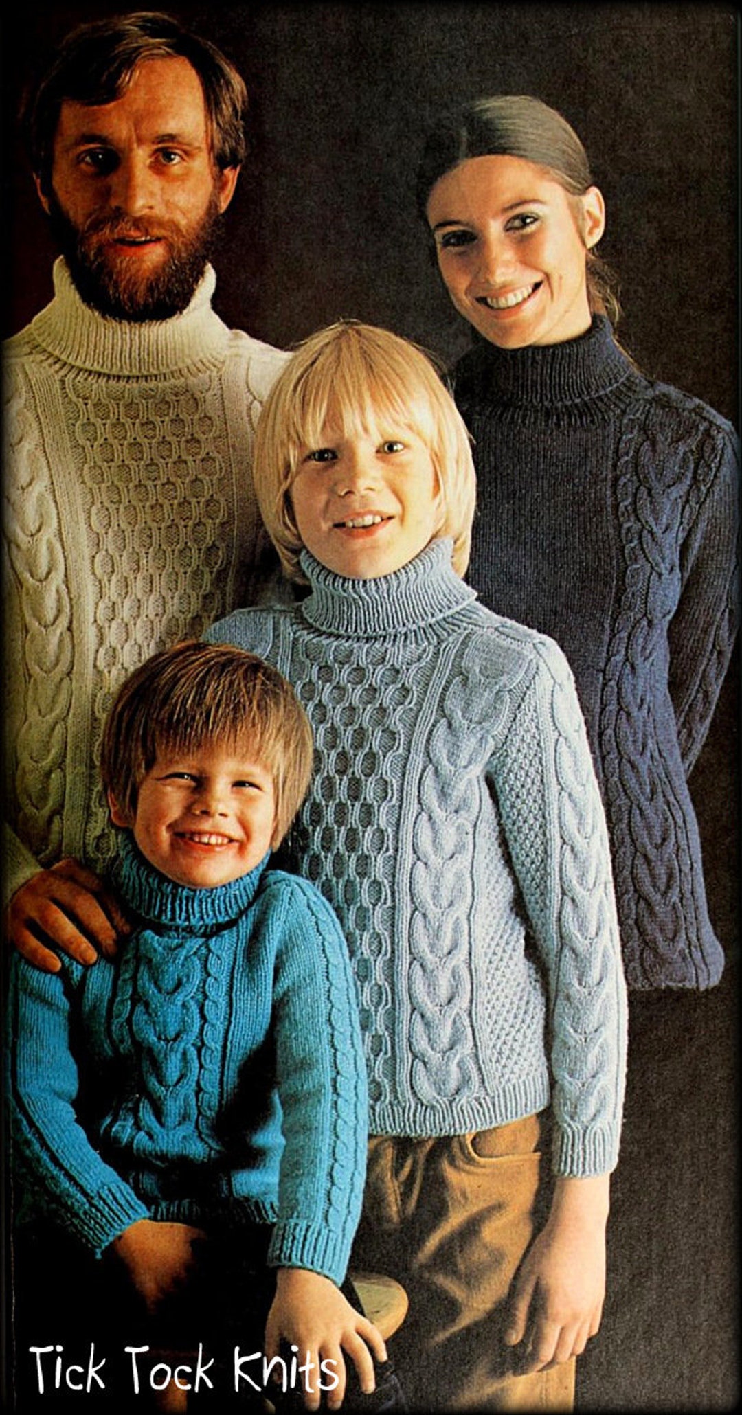 No.1117 A Family of Cables Knitting Pattern PDF for Men, Women, Boys ...