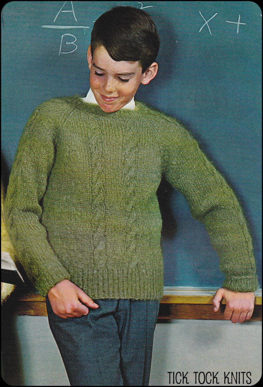 No.145 PDF Vintage Knitting Pattern Boy's Cabled Raglan Pullover ...