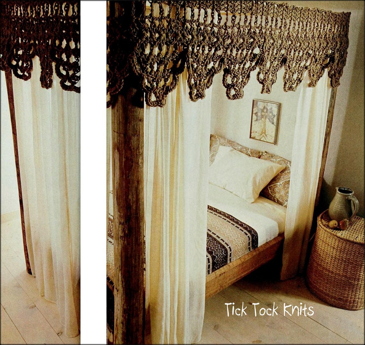 No.1021 Crochet Bed Canopy Pattern PDF Four Poster Bed | Etsy Canada