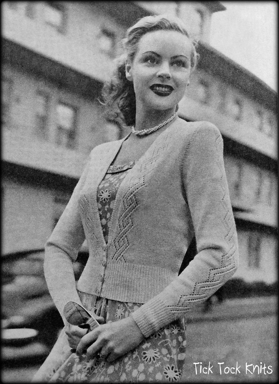 No.1109 Louise Cardigan - 1940's Vintage Women's Knitting Pattern PDF ...