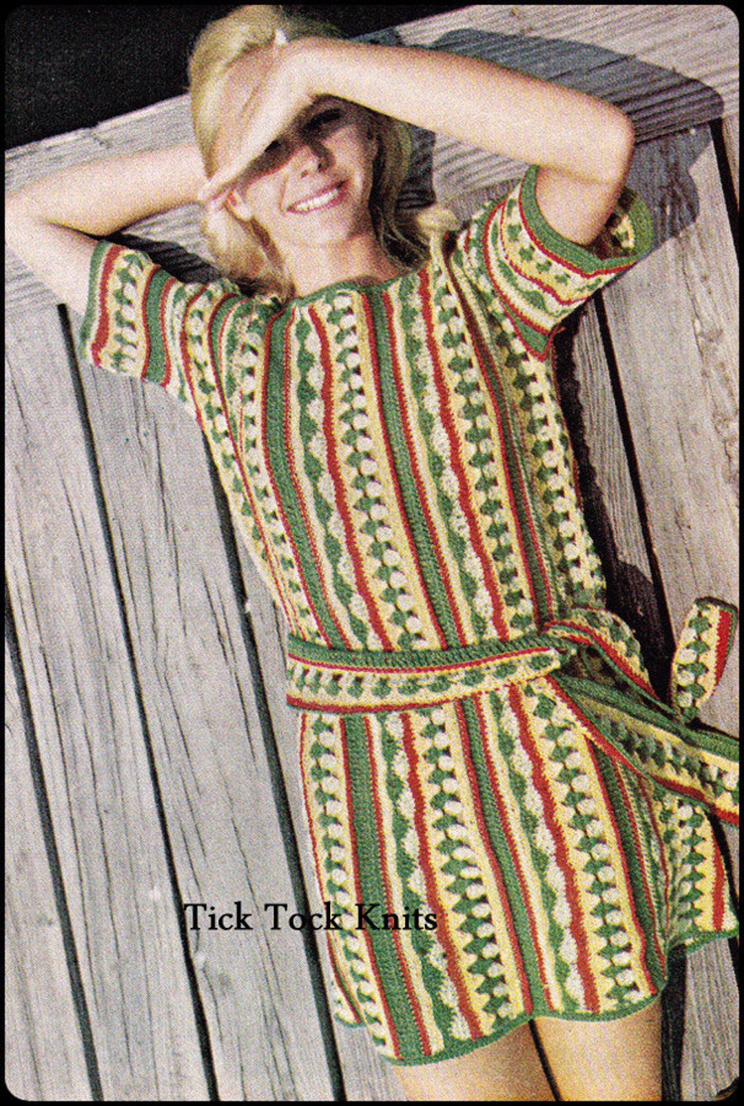 No.279 PDF Vintage Crochet Pattern Women's Belted Sideways Wrap ...