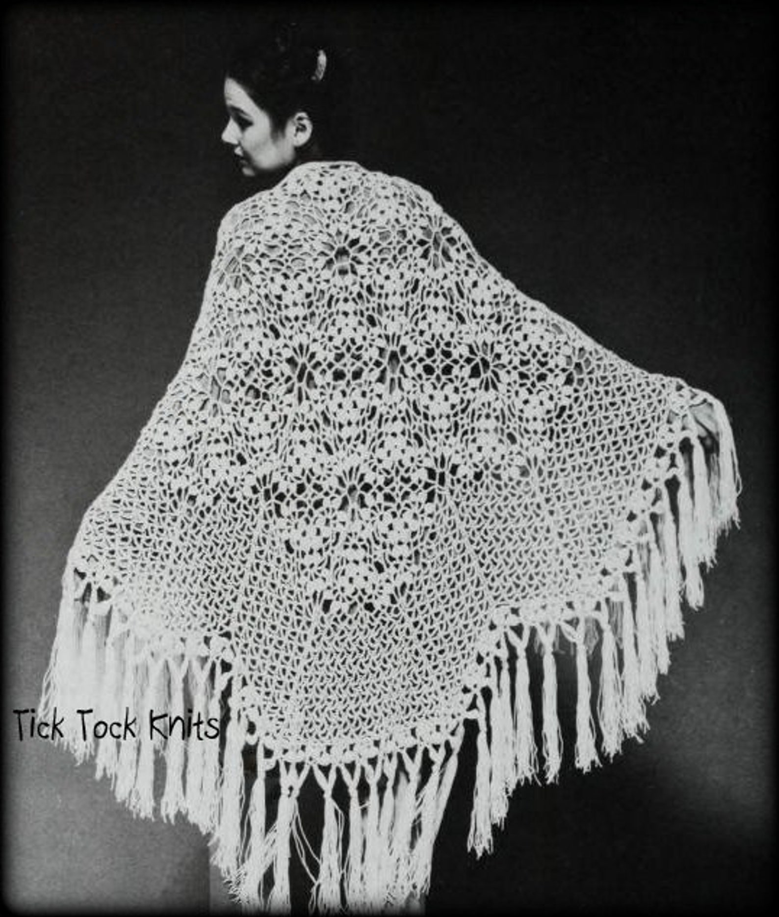 No.743 Vintage Crochet Shawl Pattern PDF Women's Ivory - Etsy