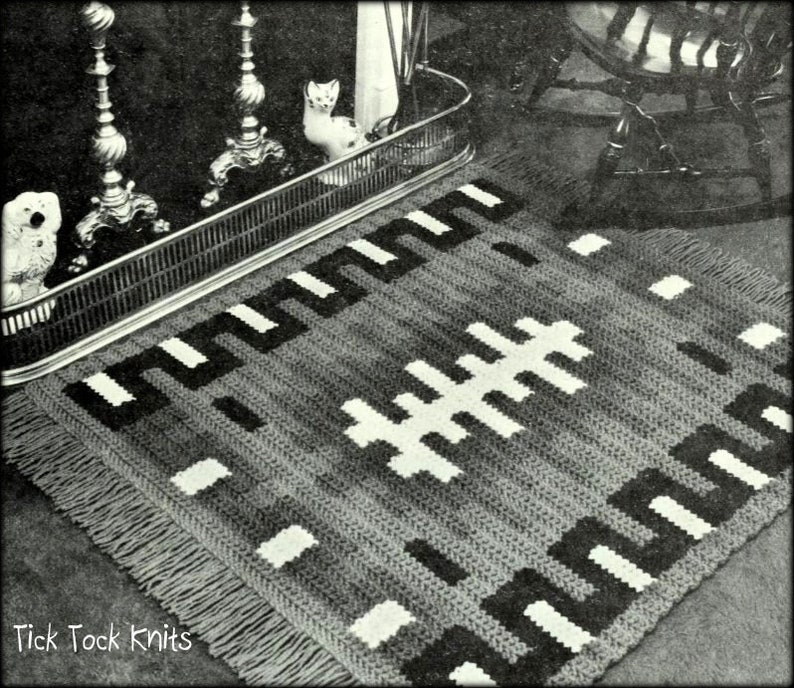 No.939 Indian Rug Crochet Pattern PDF Vintage 1970's - Etsy