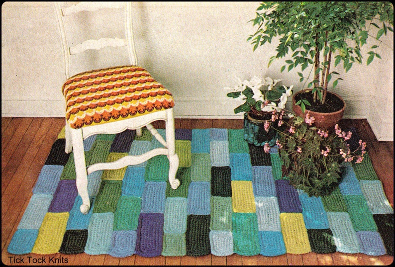 No.171 PDF Vintage Crochet Pattern - Cobblestone Rug - Crocheted Rug ...