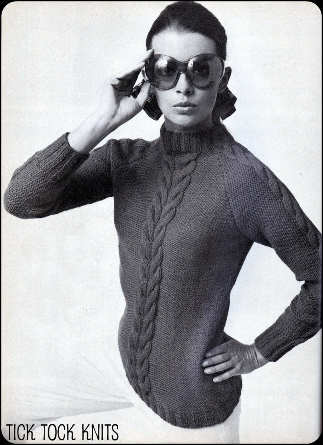 No.85 PDF Vintage Knitting Pattern for Women - Dramatic Cables Pullover ...