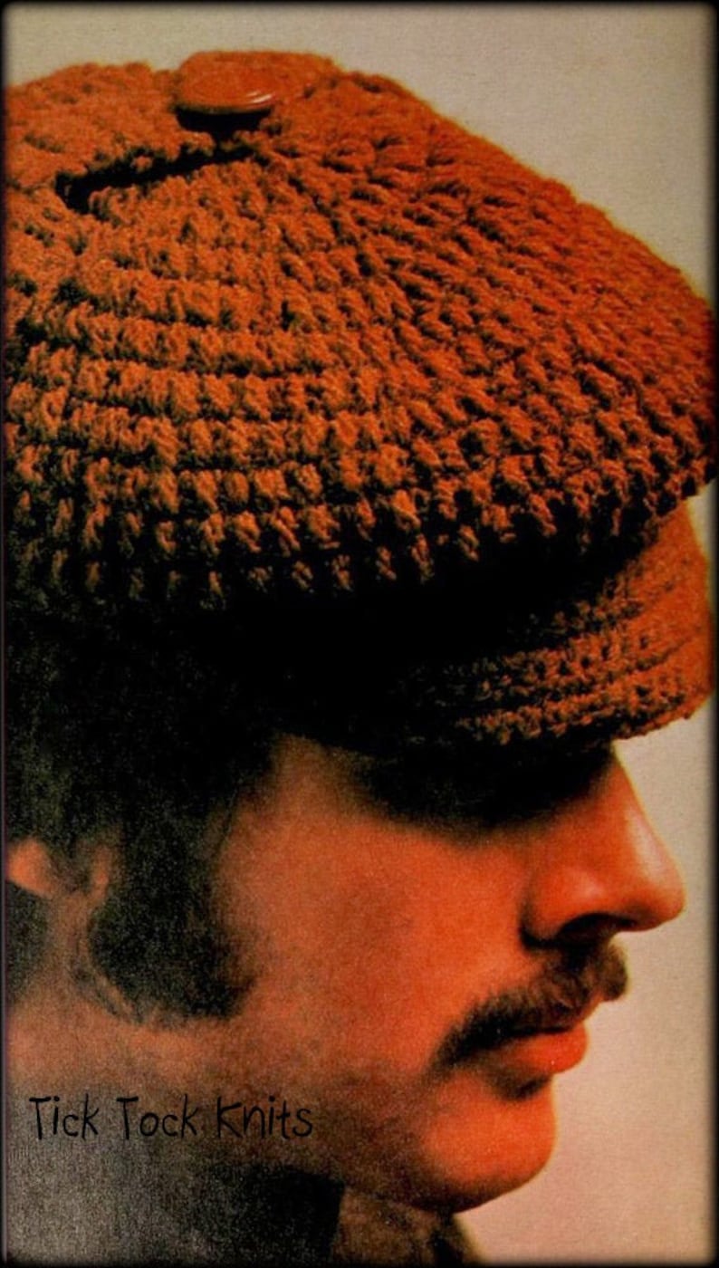 No.890 Men's Crochet Hat Pattern PDF - Gamekeeper's Cap - Unisex ...