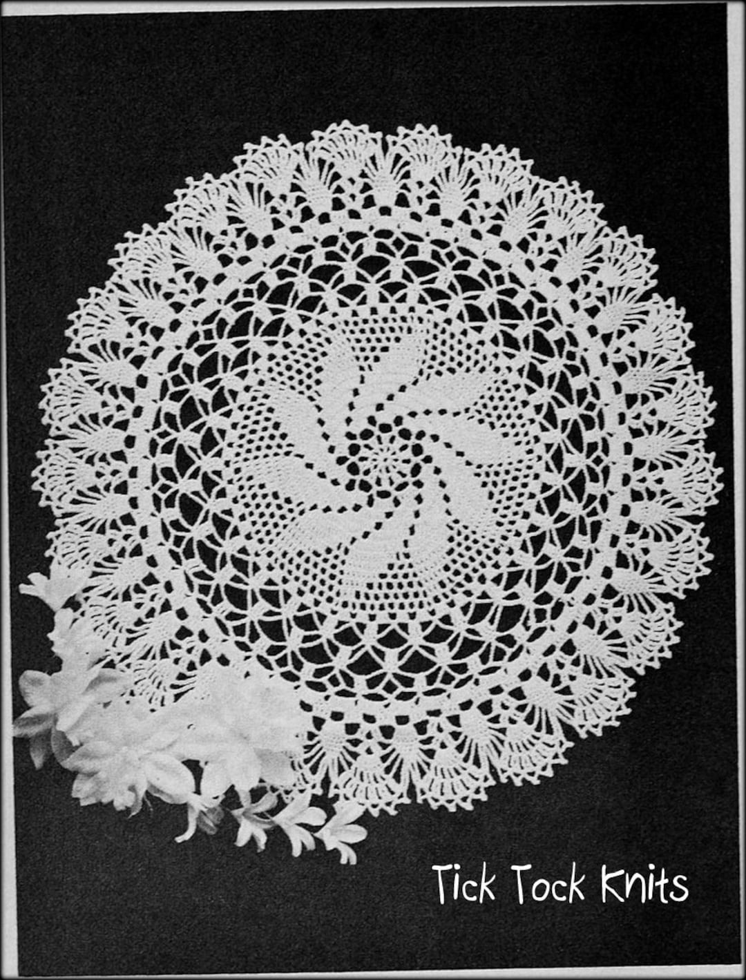 No.994 Pinwheel Doily Crochet Pattern PDF - Vintage 1960's Doiley Retro ...