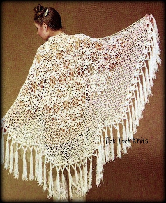 Vintage Crochet PDF Lightweight Shawl or Wrap Vintage Wrap Pattern ...