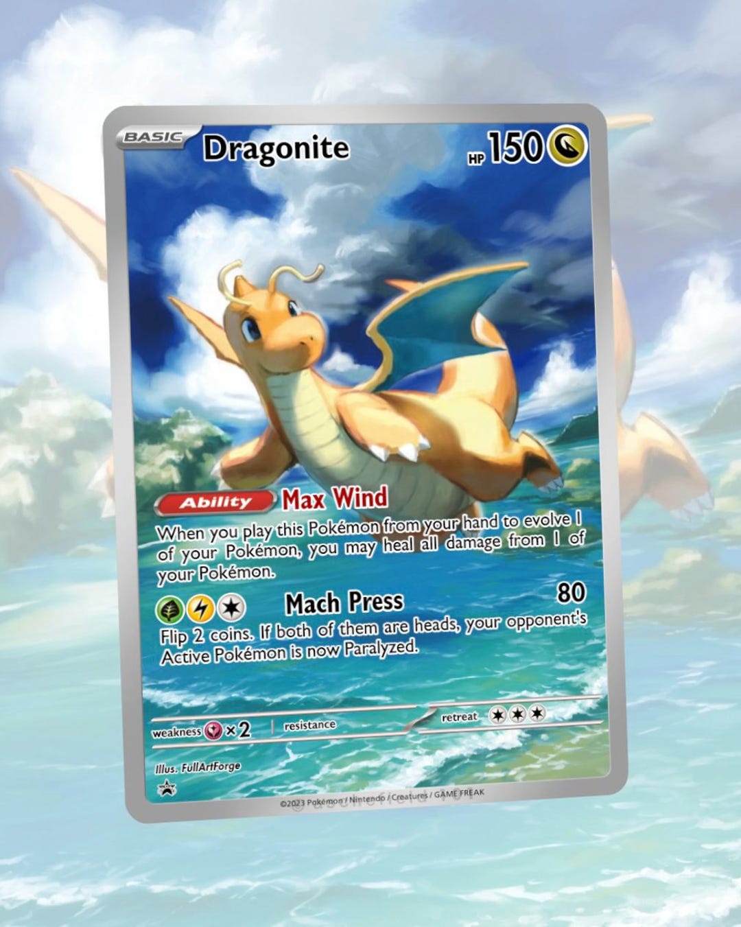 Dragonite Custom Made Card Fan Art Card Etsy