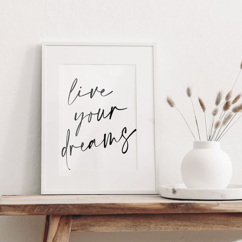 Live Your Dream Wall Art - Etsy UK