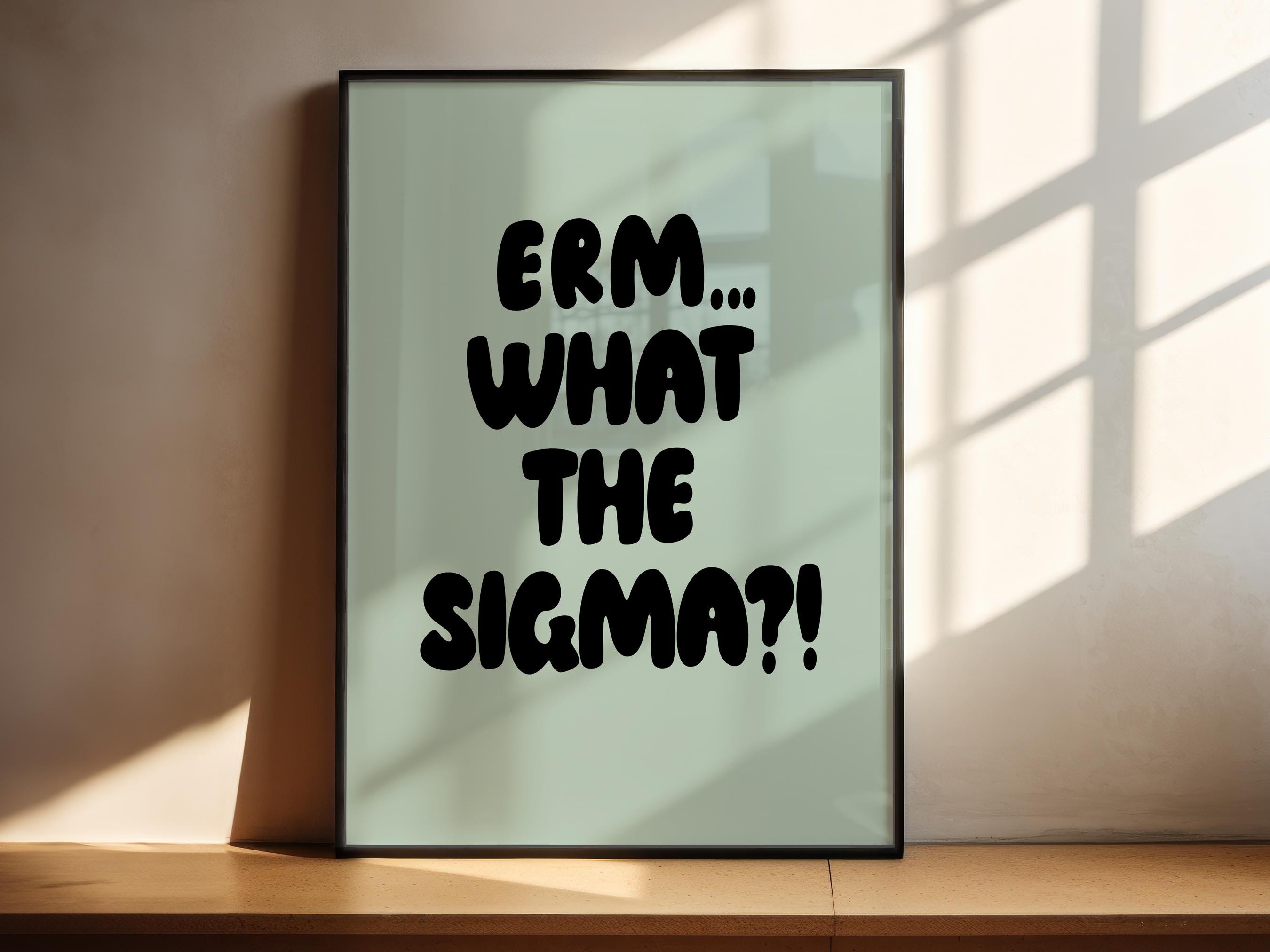 Erm What the Sigma Meme Print | Tween Teen Boys Room Wall Art | Navy ...
