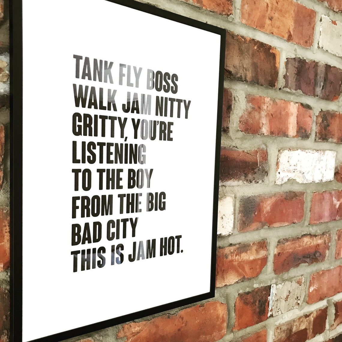 Tank Fly Boss Walk Jam Nitty Gritty Print 90s Music Lyrics - Etsy UK