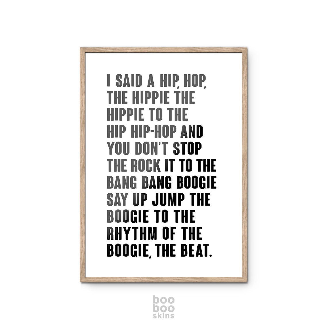 Rappers Delight Print I Said A Hip Hop Song Lyrics Wall Art | Etsy