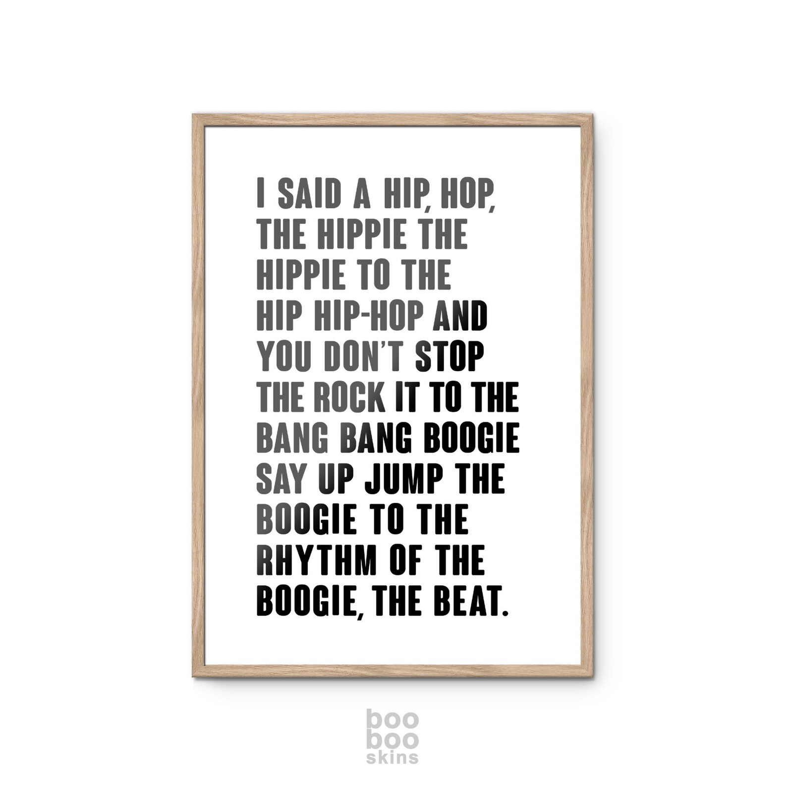 Rappers Delight Print I Said A Hip Hop Song Lyrics Wall Art | Etsy