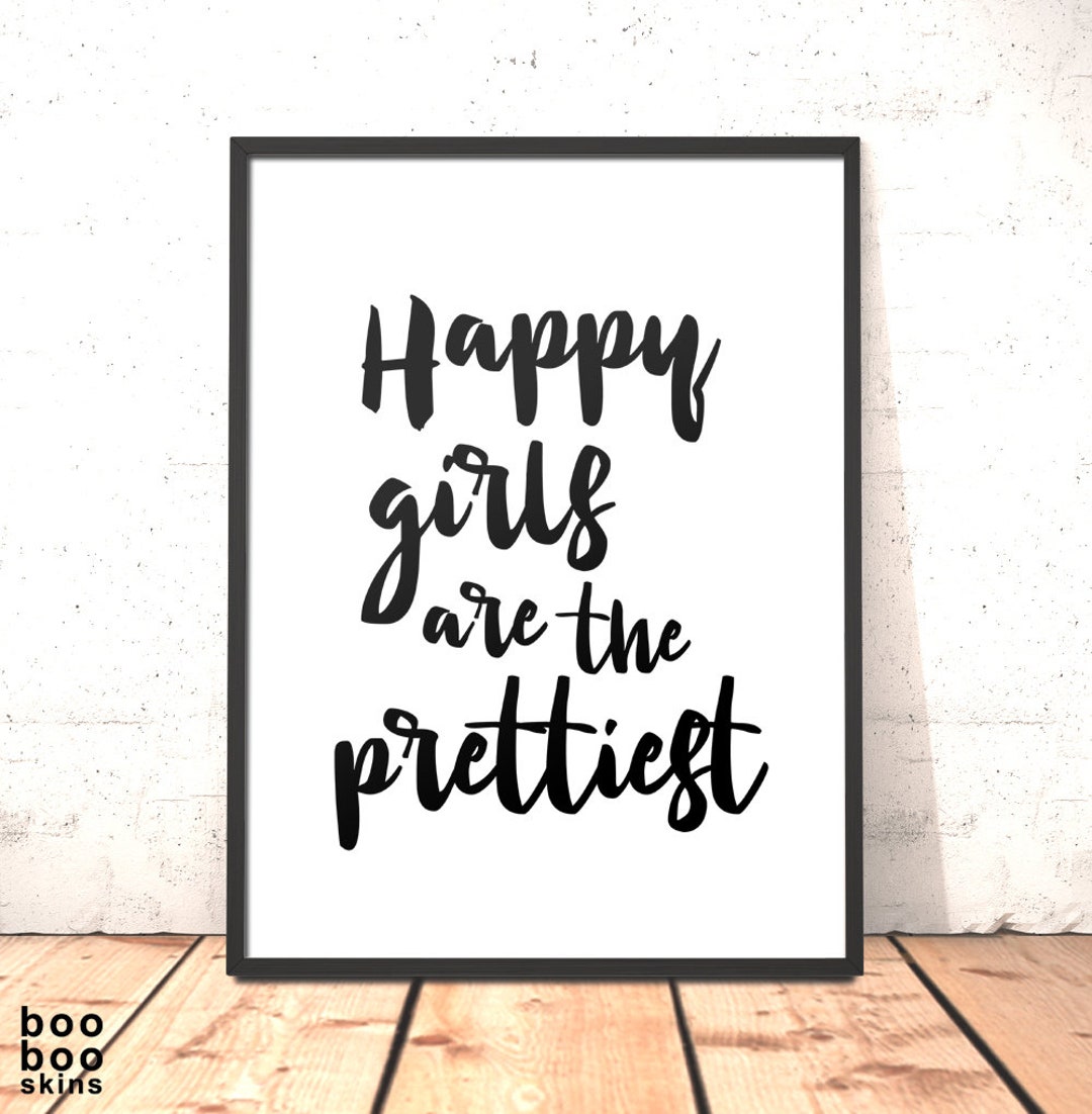 Happy Girls Quote Print Girls Room Decor Gift for Mum - Etsy