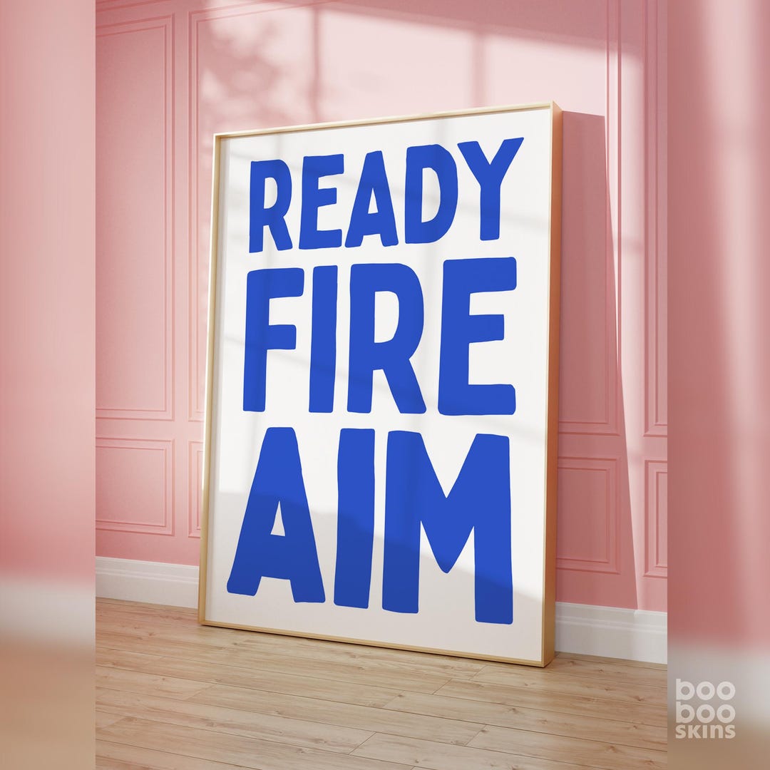 Ready Fire Aim Poster | Growth Mindset Print | Progress Over Perfection ...