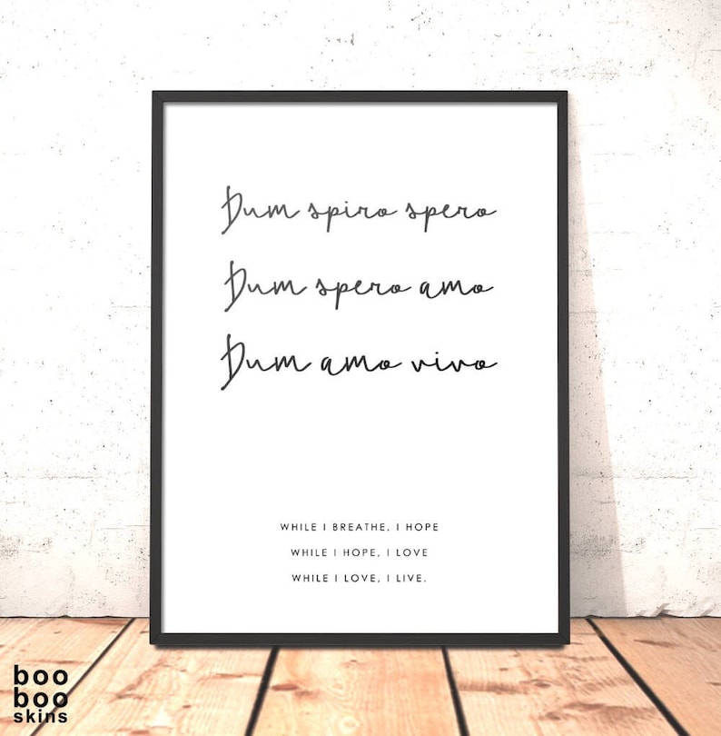 Dum Spiro Spero Print Scandi Print While I Breathe I Hope - Etsy