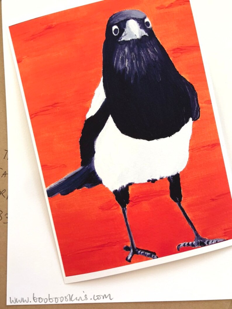 Magpie Print of Oil Painting Five for Silver Bird Art - Etsy Sweden