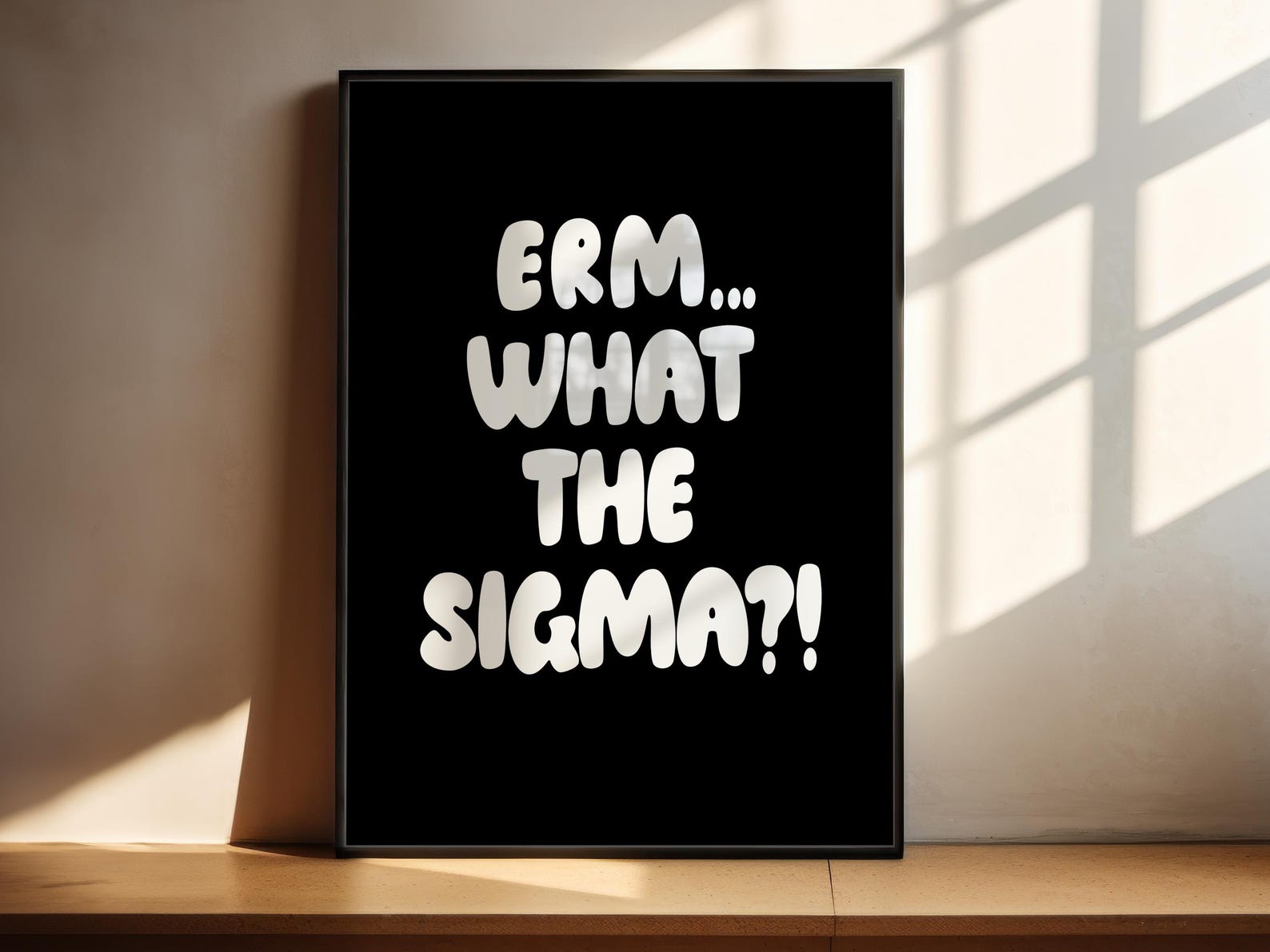 Erm What the Sigma Meme Print | Tween Teen Boys Room Wall Art | Navy ...