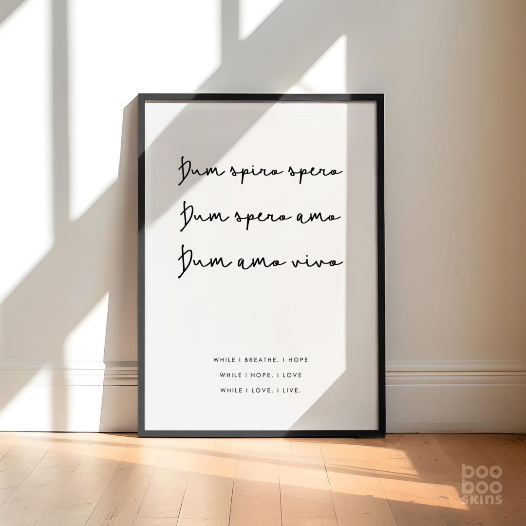 Dum Spiro Spero Print | Scandi Print | While I Breathe I Hope | Latin ...