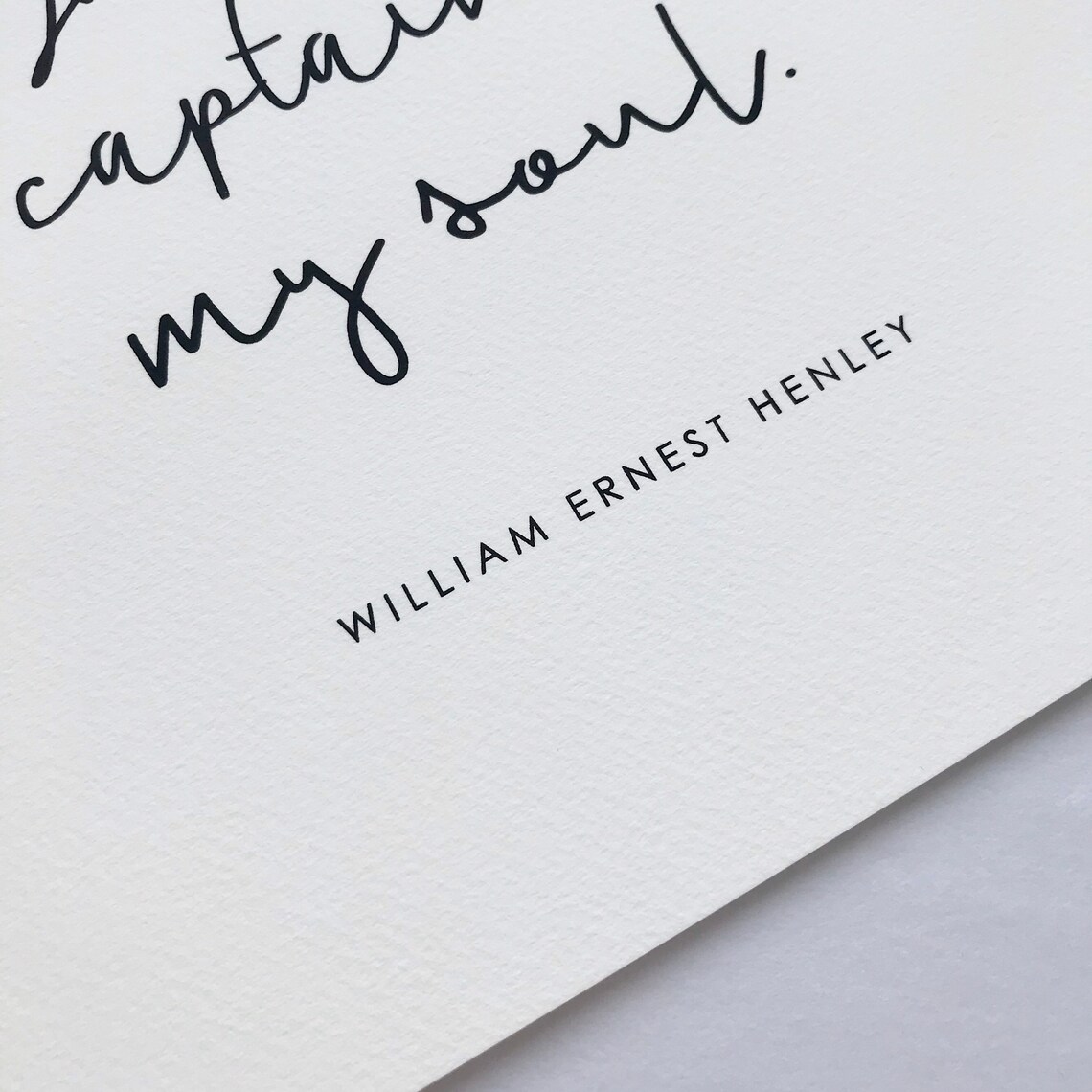 I Am the Master of My Fate Print Gift for Dad Literary - Etsy