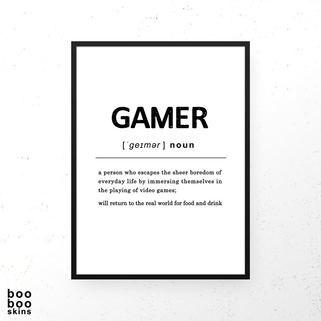 Gamer Definition Print Gamer Gift Boys Bedroom Decor | Etsy