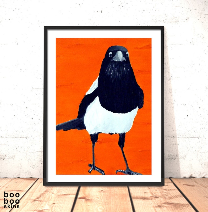 Magpie Prints of Oil Paintings Bird Art Print Boho Decor | Etsy