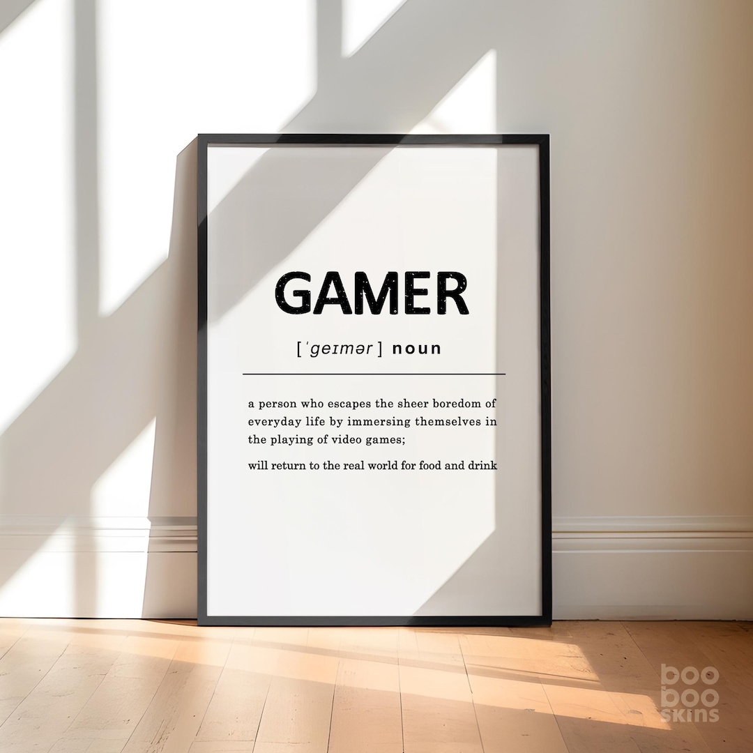 Gamer Definition Print | Gamer Gift | Boys Bedroom Decor | Gaming Wall ...