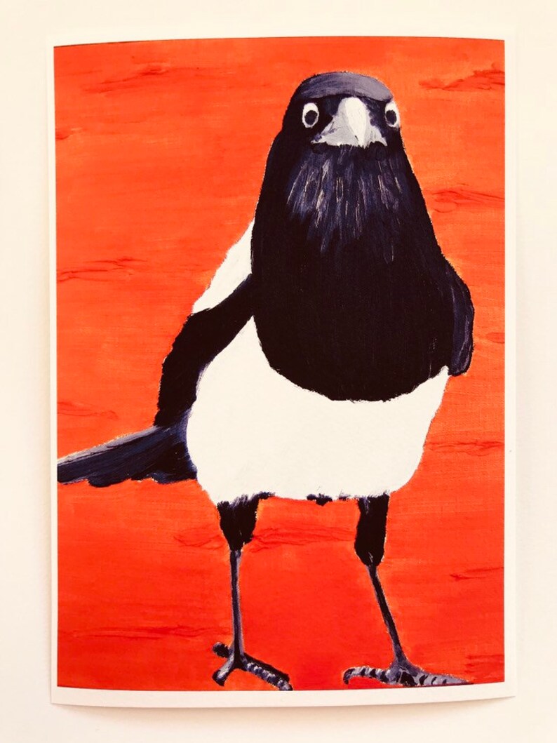 Magpie Print of Oil Painting Five for Silver Bird Art - Etsy