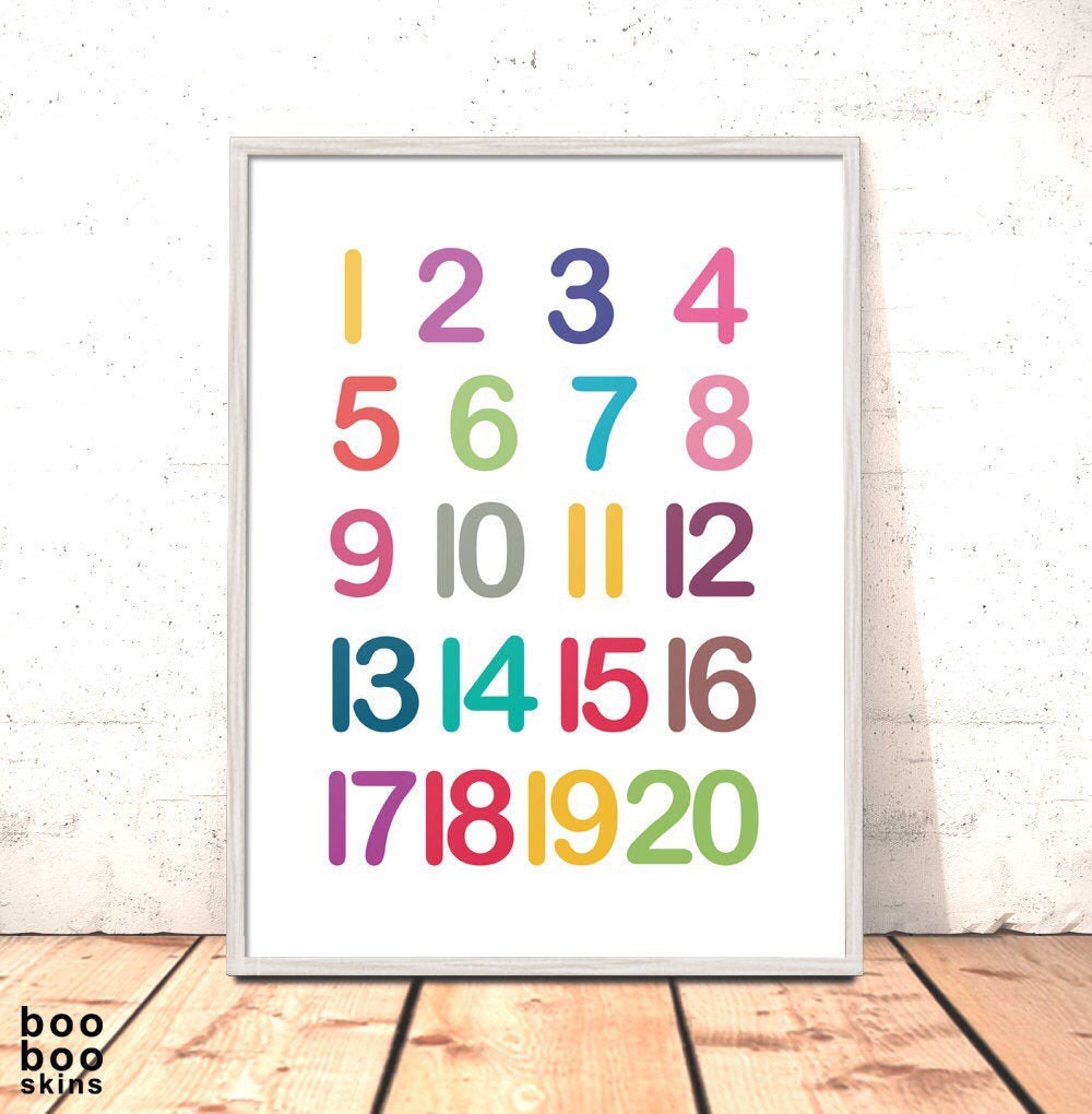 Set of 3 Personalised Nursery Prints Letters Numbers | Etsy