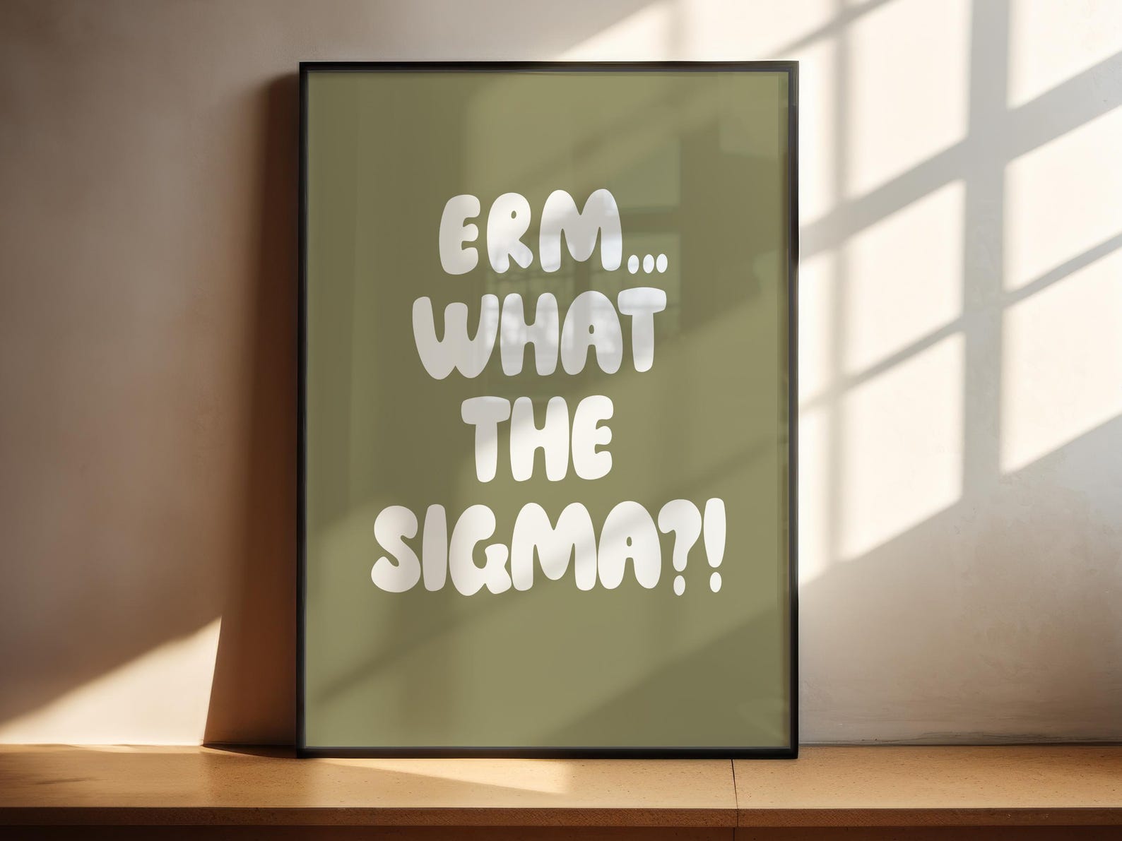Erm What the Sigma Meme Print | Tween Teen Boys Room Wall Art | Navy ...