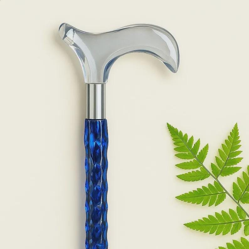 Clear Acrylic Walking Cane | Round Handle, Modern Display Accent Stick ...
