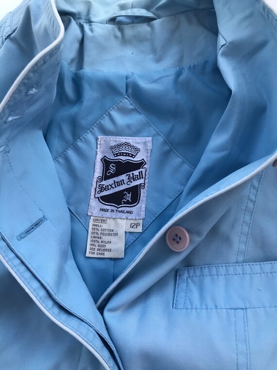 Vintage 1980s Light Blue Trench Coat (Women's Size 12… - Gem