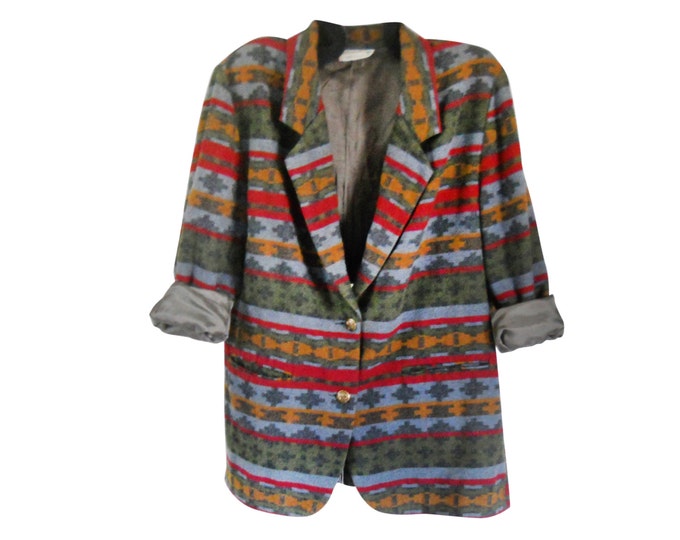 Southwest Jacket Aztec Blazer Plus Size Blazer Boho Blazer Southwestern ...
