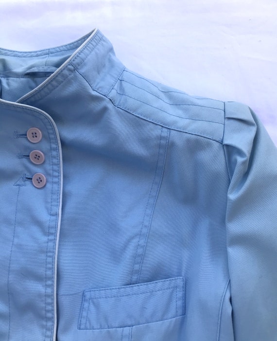 Vintage 1980s Light Blue Trench Coat (Women's Size 12… - Gem