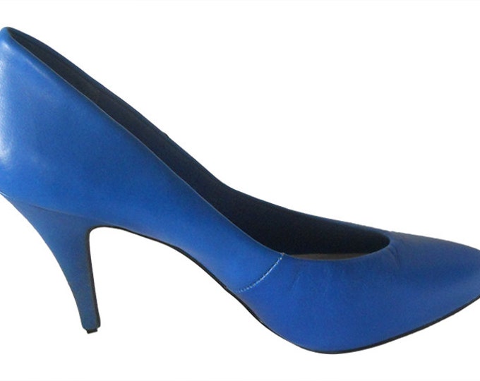 80s Blue Pumps / 80s High Heels Pumps / High Heel Shoes Cobalt Blue ...