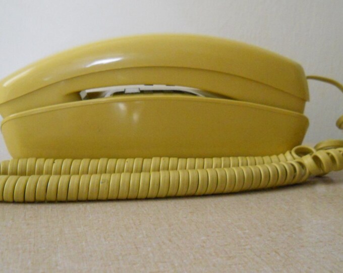 Vintage Yellow Wall Phone / Push Dial Retro Telephone Vintage 80s ...