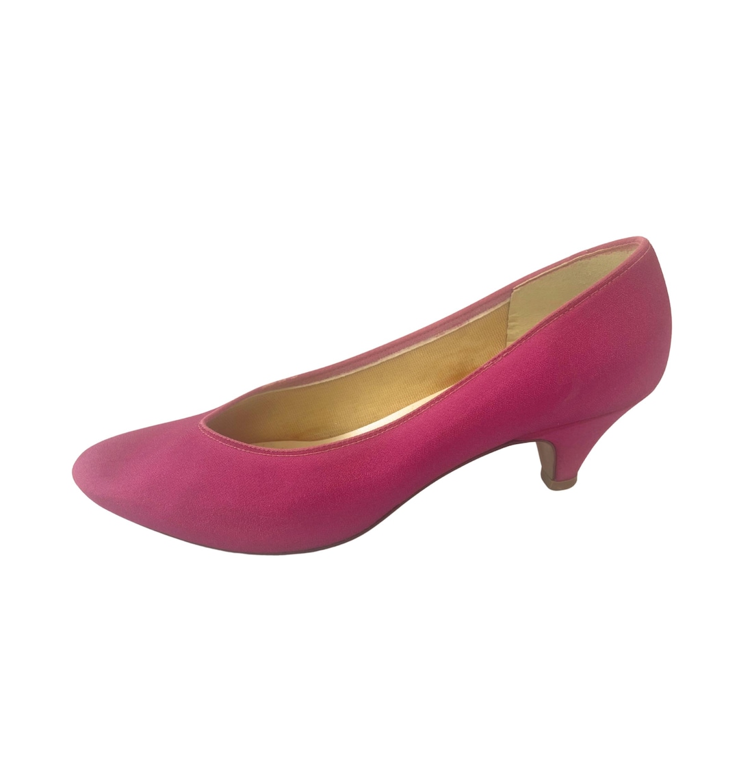 Vintage 80s/90s Hot Pink Low Heel Pumps - Barbie Core Shoes (women's ...