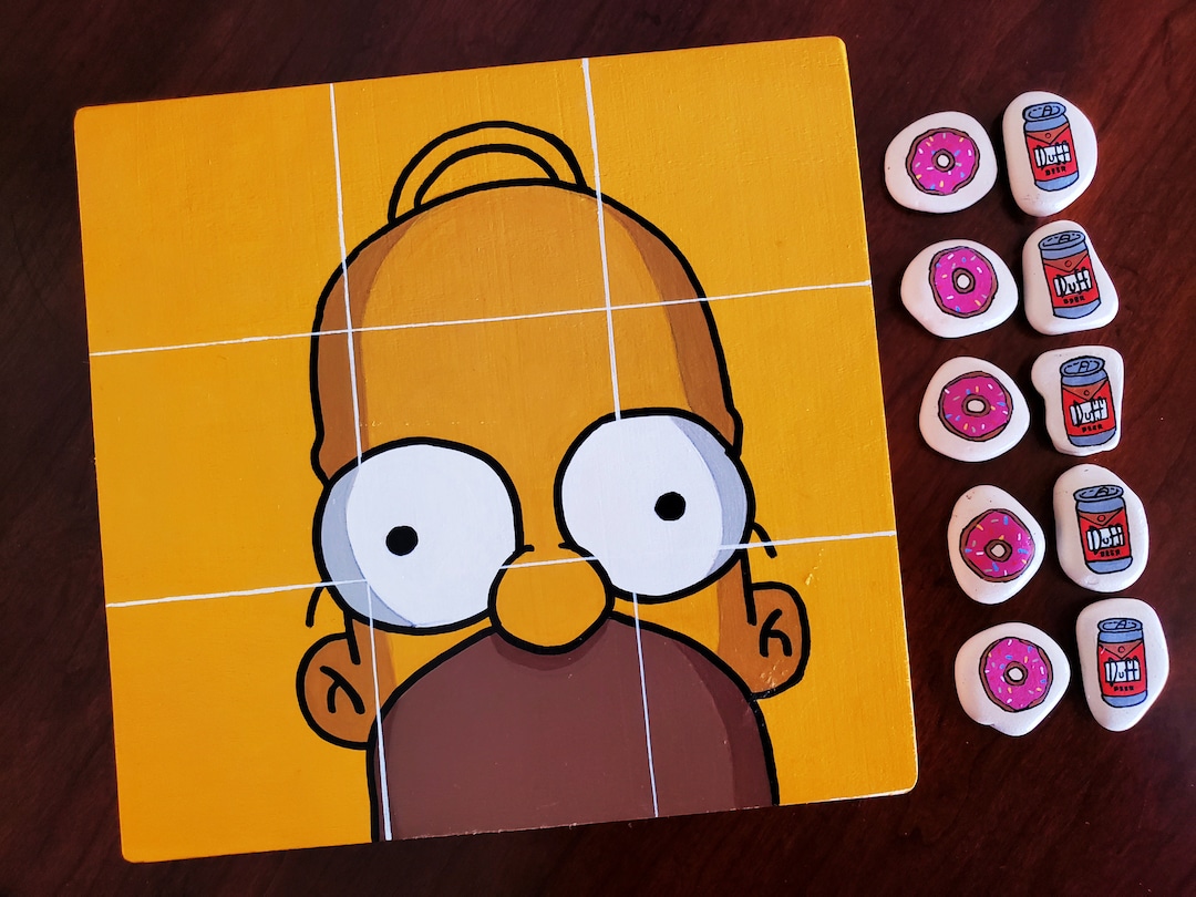 Simpsons Tic Tac Toe / Custom Tic Tac Toe / Cigar Box / Cigar Box Game ...