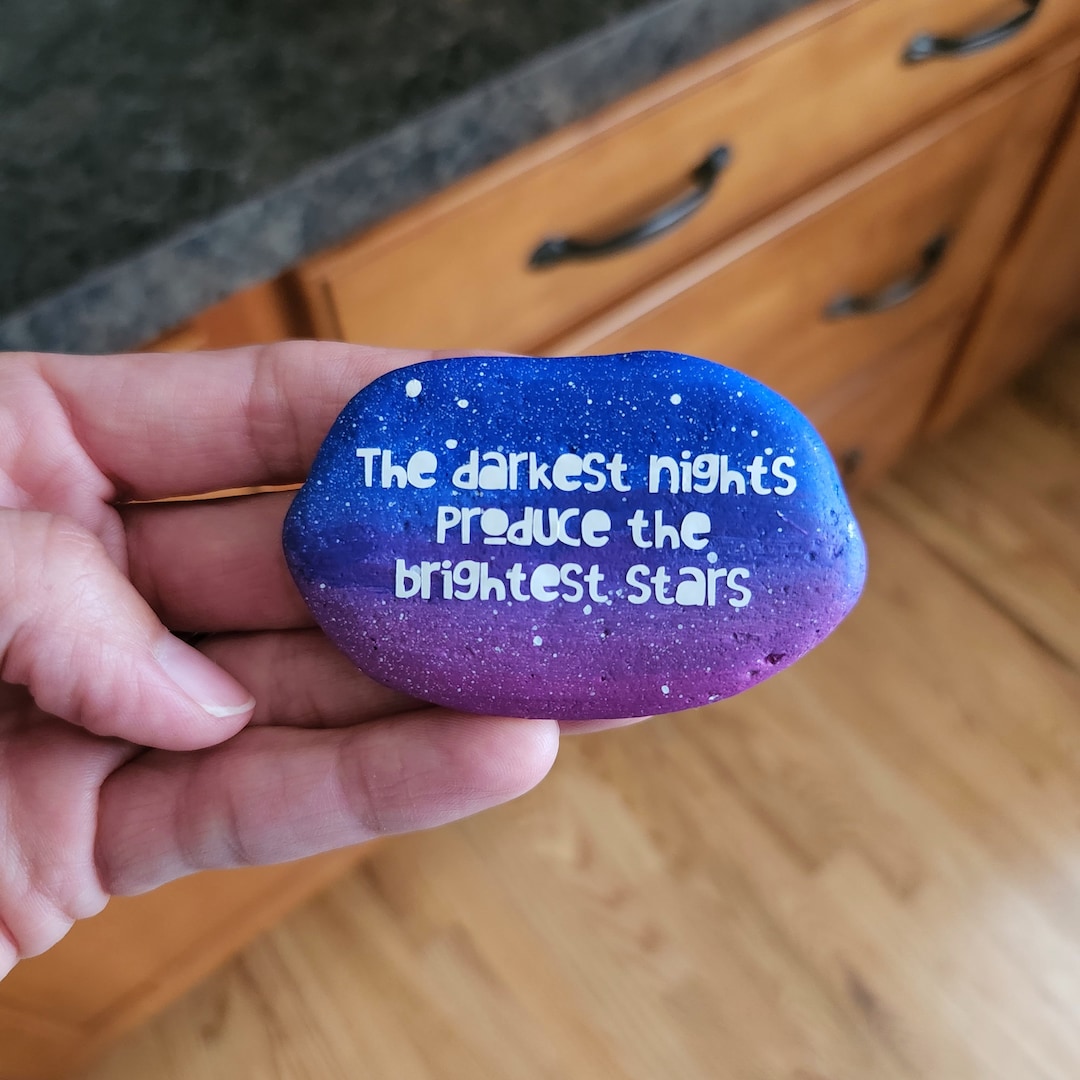 Beautifully Colored Inspirational Cancer Rock / Cancer Support Gift ...