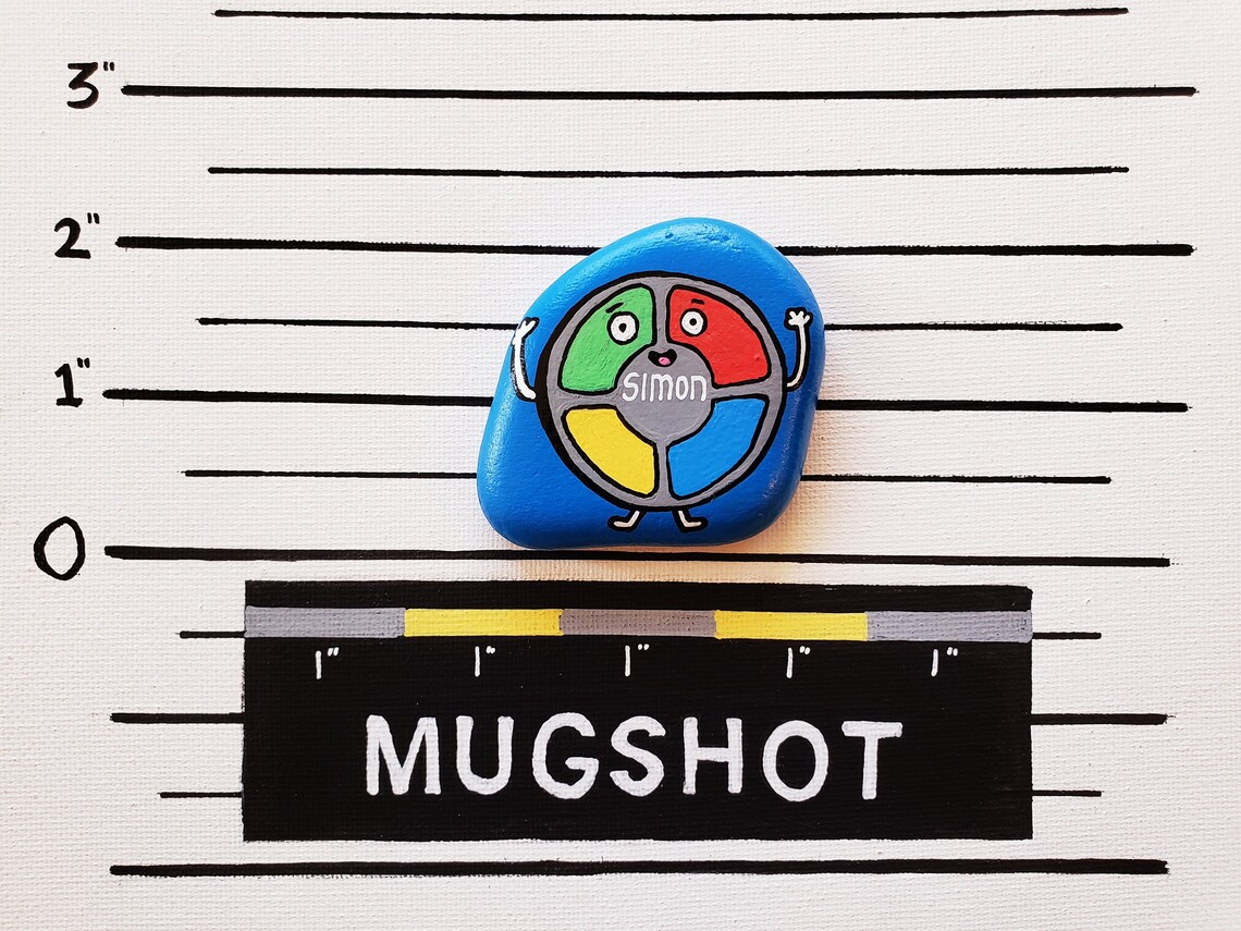 Simon Board Game Painted Rock // Simon // Board Game // Unique Painted ...