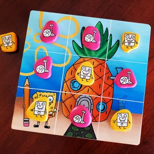 SpongeBob Tic Tac Toe Boardgame / Painted Rocks / Painted Stones ...