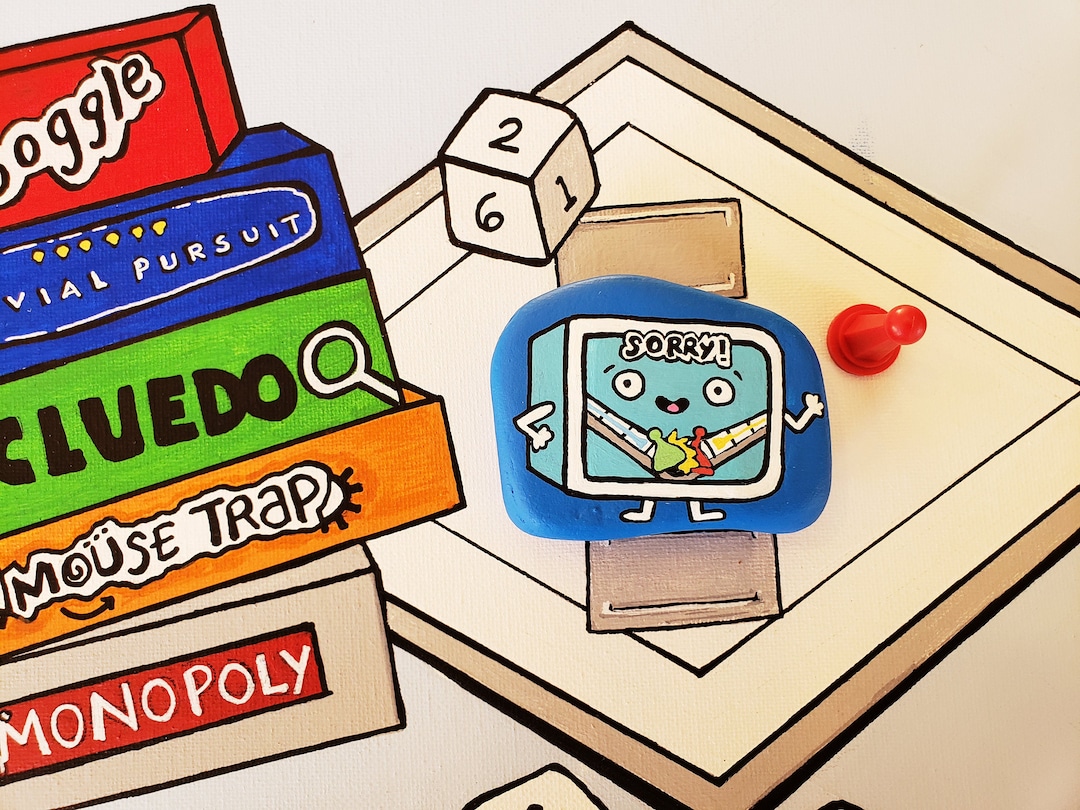 Sorry! Board Game Painted Rock // Sorry! // Board Game // Unique ...