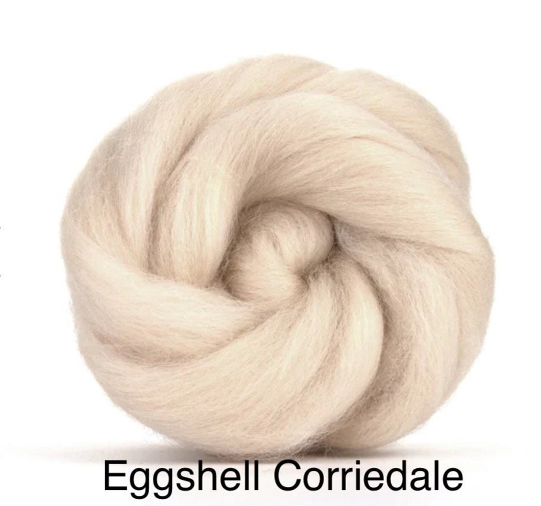 4oz. Eggshell Combed Corriedale Wool Premium Top Roving for Needle or ...
