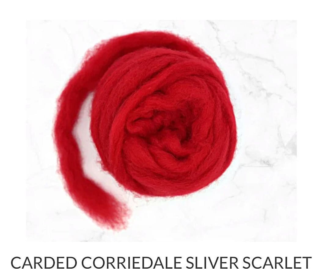 4oz Scarlette Color Carded Corriedale Sliver (roving) for Neddle or Wet ...