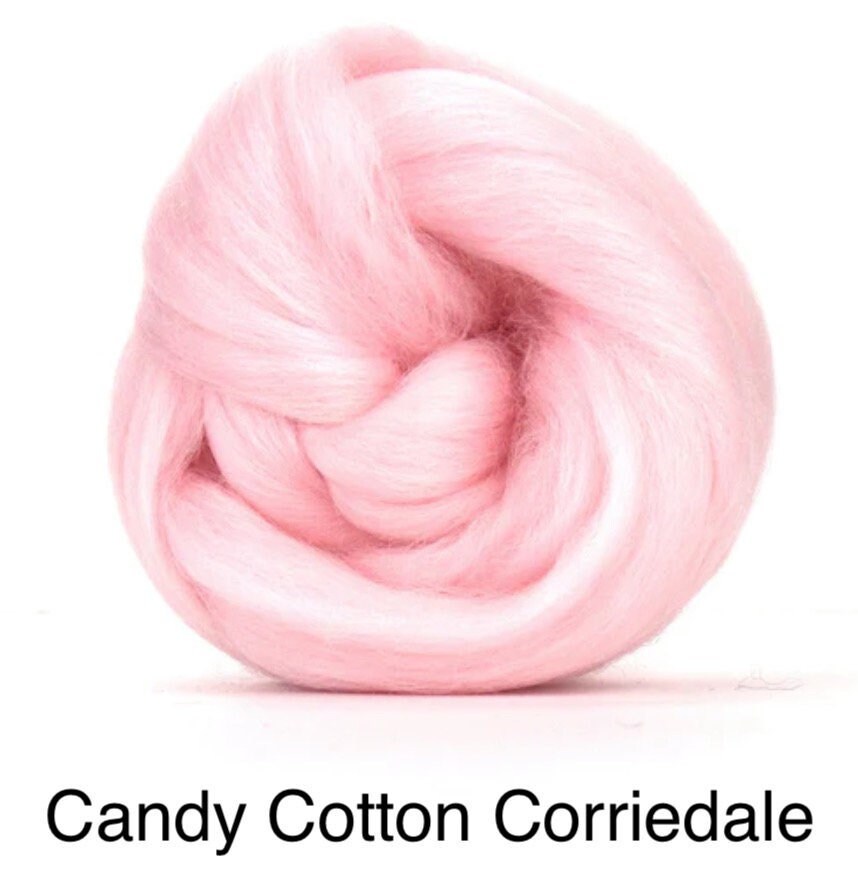4oz. Cotton Candy Combed Corriedale Wool Premium Top Roving for Needle ...