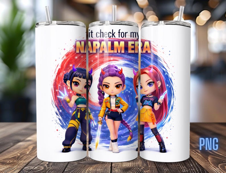 Kpop Demon Hunters Inspired Tumbler Wrap, Napalm Era PNG (digital ...