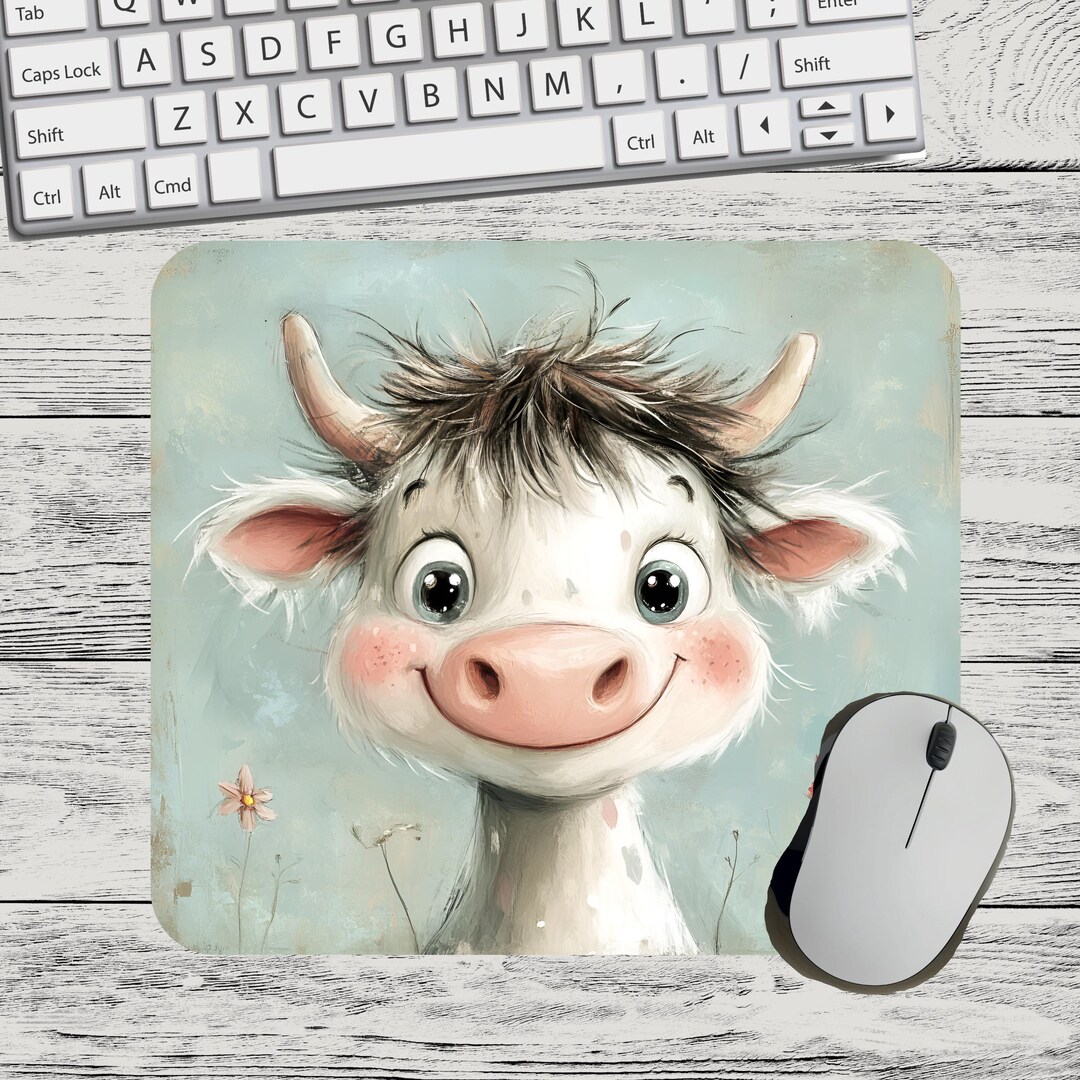 Folk Art Cute Cow Mouse Pad Sublimation, Square Pad Template Digital ...