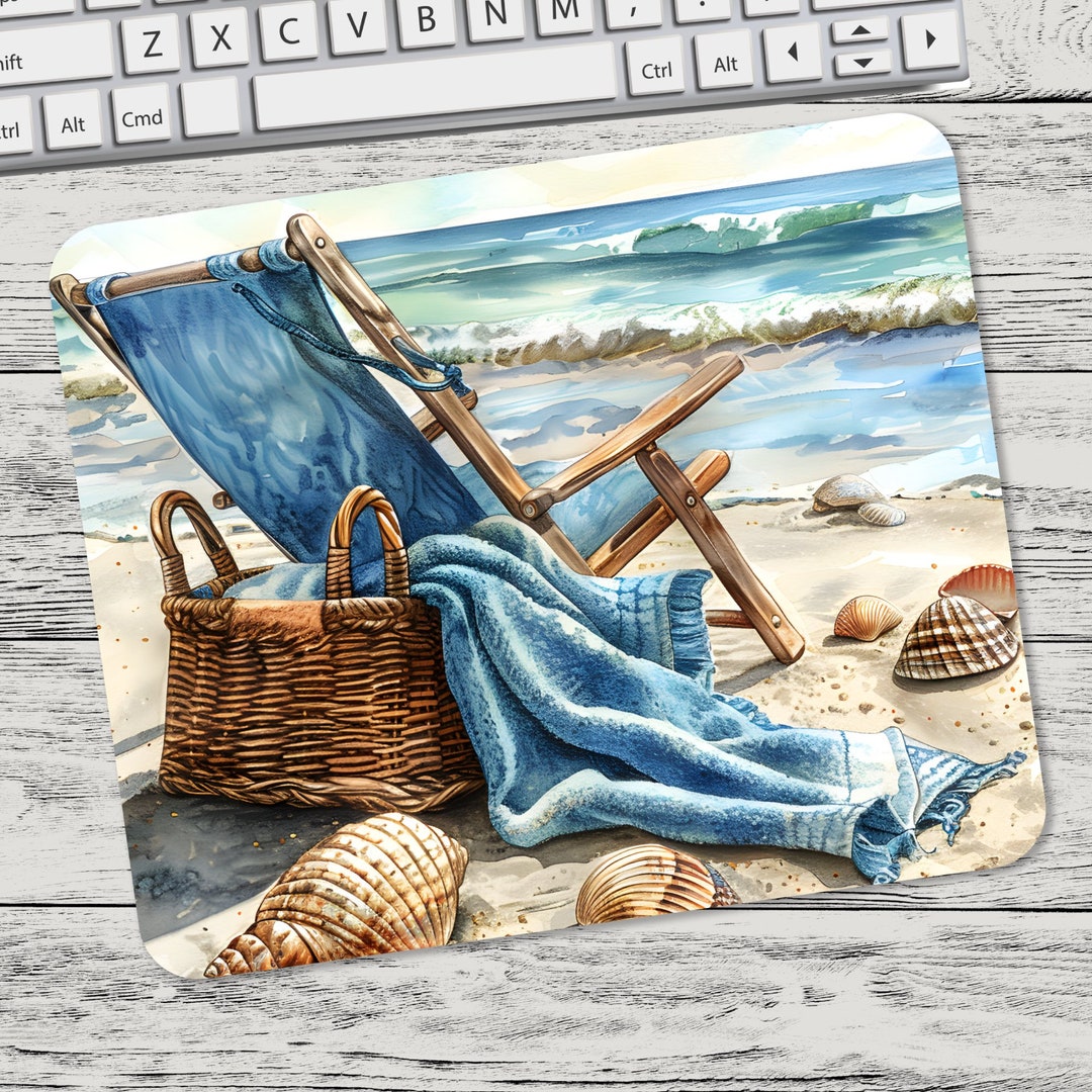 Beach Chair at Ocean Mouse Pad Sublimation Design, Mouse Pad ...